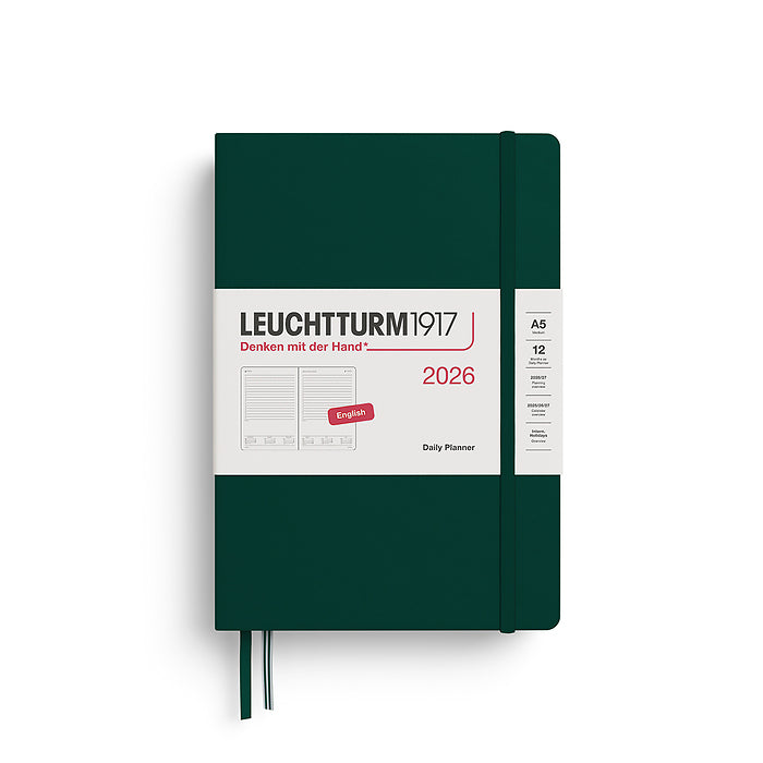 Leuchtturm1917 - A5 2026 Daily Planner - Forest Green – Buchan's Kerrisdale Stationery