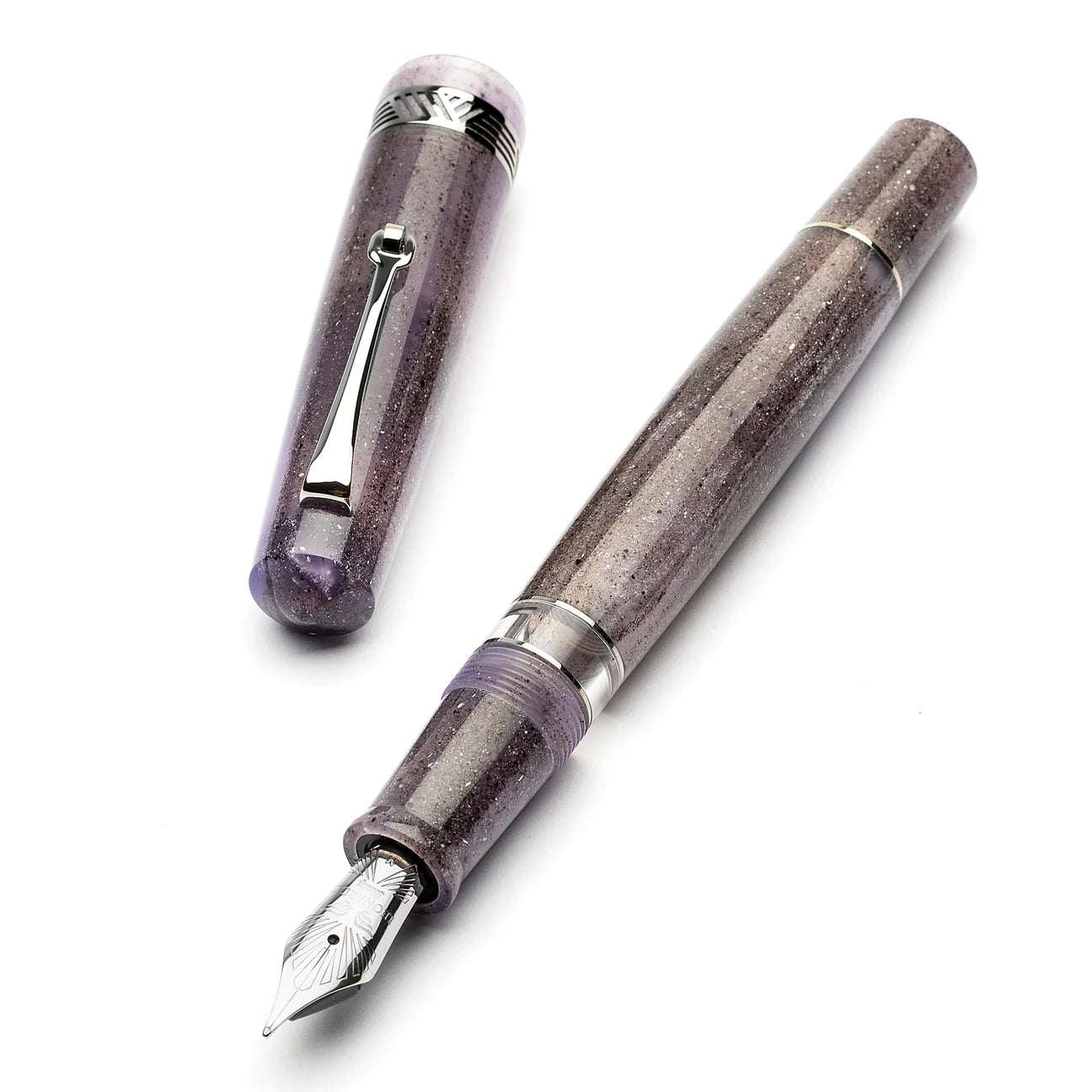 Leonardo Pen - Momento Magico Fountain Pen - Amethyst w/ Silver trim ...