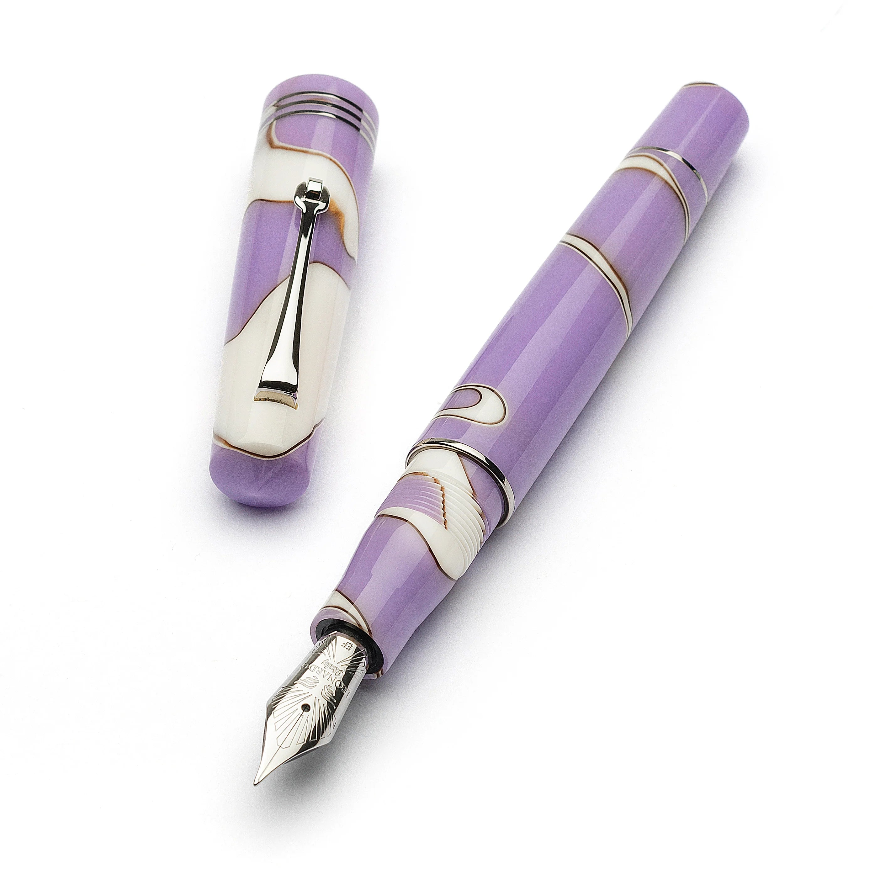 Leonardo Pen - Momento Zero Fountain Pen - Nuvola Lilac (Silver Trims ...