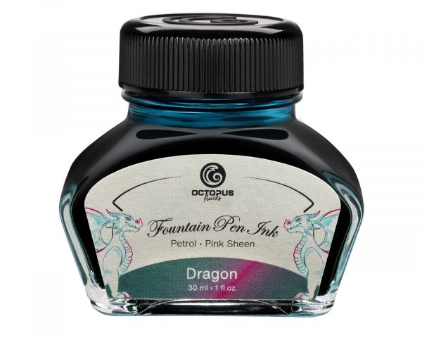Octopus Fluids - Sheening 30ml Fountain Pen Ink - Dragon Petrol/Pink ...