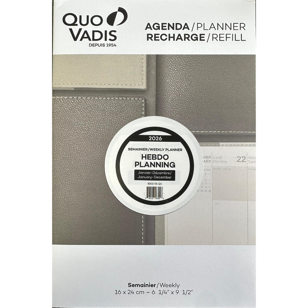 Quo Vadis - 2026 Hebdo Planning Weekly Planner Refill - 16x24cm ...