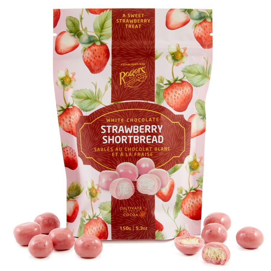 Rogers' Chocolate - White Chocolate Strawberry Shortbread - 150g ...